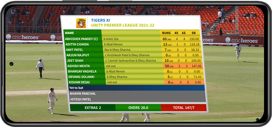 Cricket Live Stream Score Ticker Overlay Templates - CricHeroes